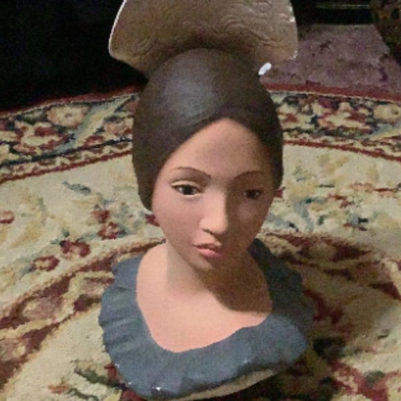 Art | Spain Lady Painted Clay Bust | Poshmark